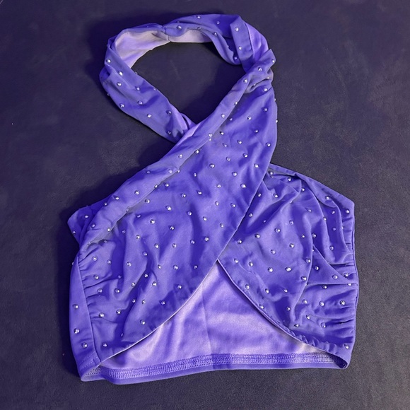 Tops | Large Purple Criss Cross Croptop Open Back Def Shows Off Your ...